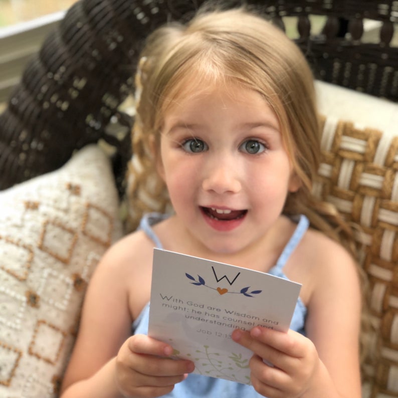 ABC Bible Verse Flash Cards with Animal Art for Kids – Buhbay